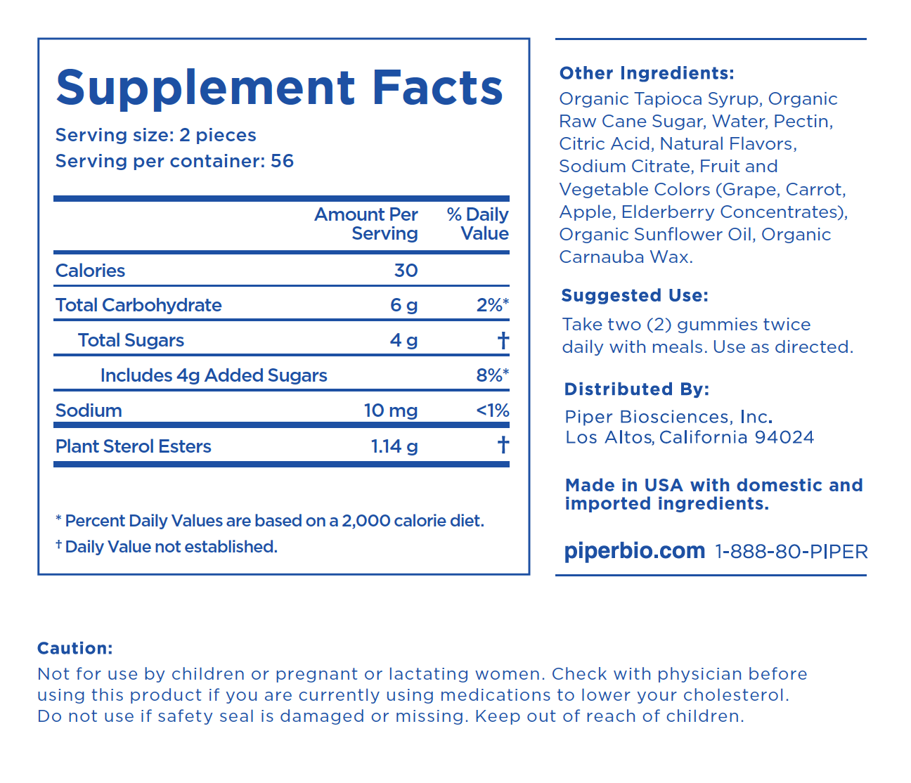 Cholesterol Lowering Plant Sterol Gummies* from Piper Biosciences